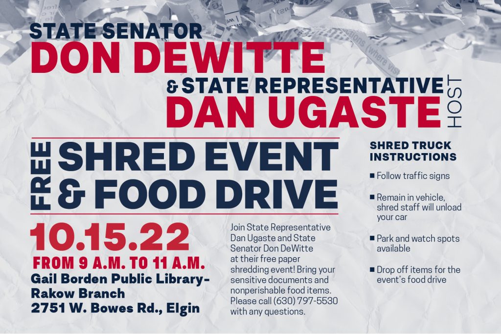 State Rep. Dan Ugaste & State Senator Don DeWitte Host FREE Fall Shred ...